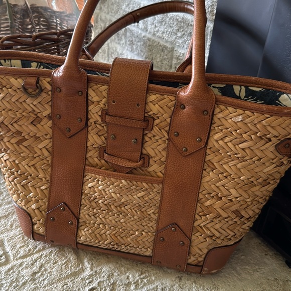 J. Crew | Bags | J Crew Woven Straw Market Shopping Tote Beach Resort ...